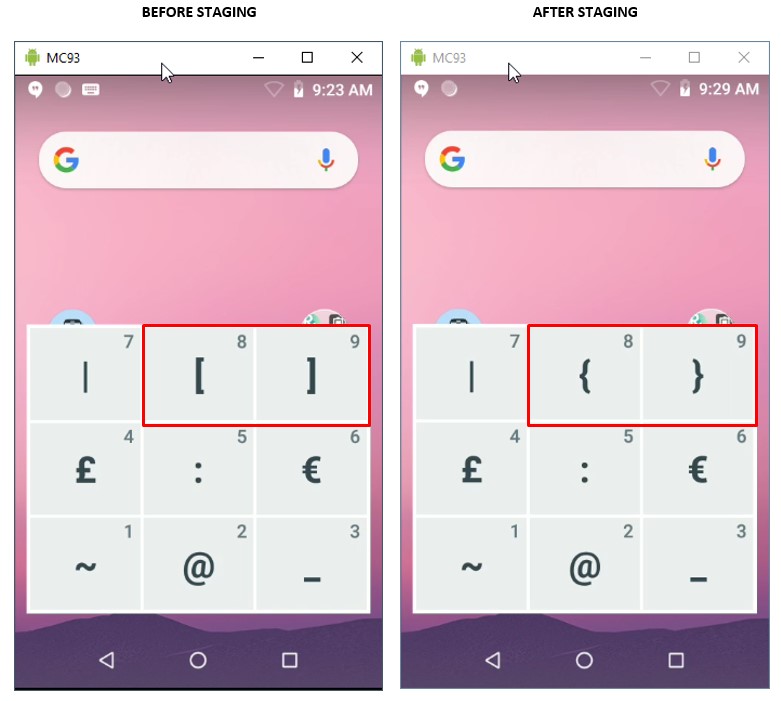 MC9300: Remapping Diamond Key to Opening and Closing Braces (Curly Braces)