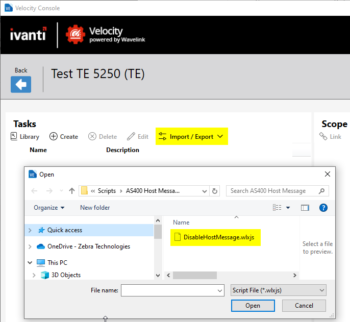 Disabling Host Message in Velocity Client