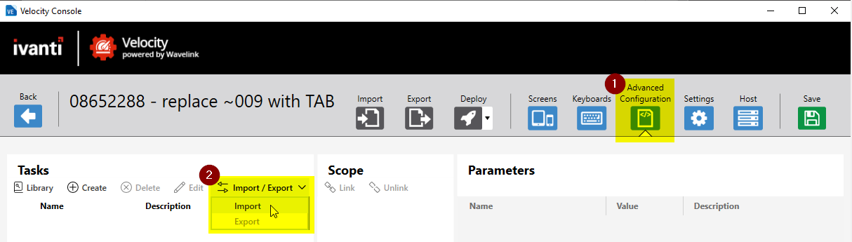 Velocity: Script to Perform Scan Replace Strings with Hex