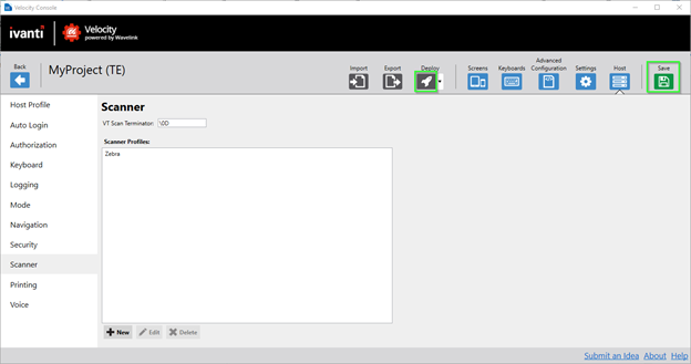 Velocity Console Basic Host Setup And Deployment