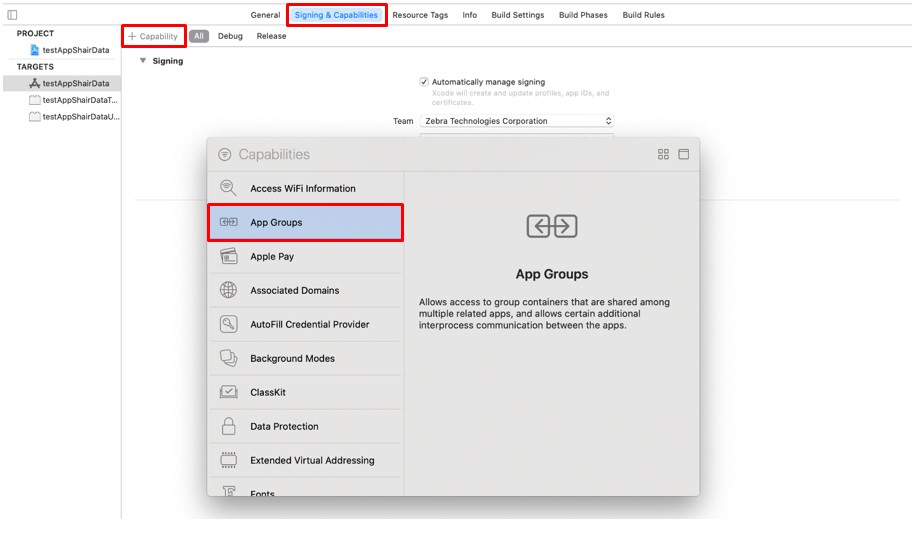 Sharing Data between Two Zebra iOS Applications