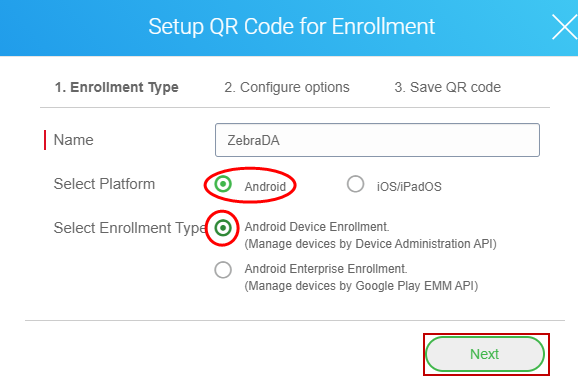 Zebra Android Device Enrollment for 42gears SureMDM as Device Admin (DA)