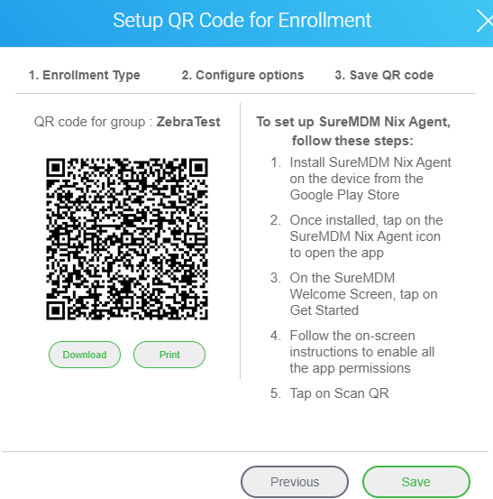 Zebra Android Device Enrollment for 42gears SureMDM as Device Admin (DA)