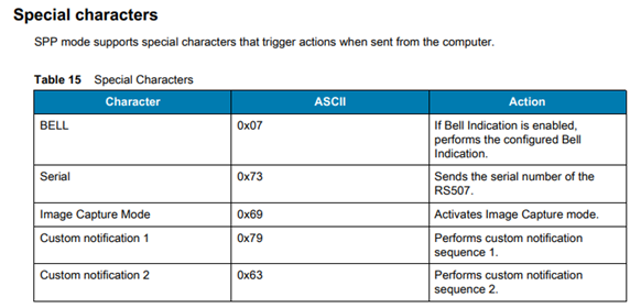 Capturing Image over the Bluetooth SPP Mode Using RS507/RS507x