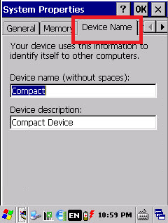 Change Device Name in Windows CE