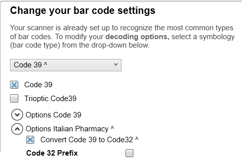 How to Enable Italian Pharmacy Code (Code 32) in 123Scan Utility
