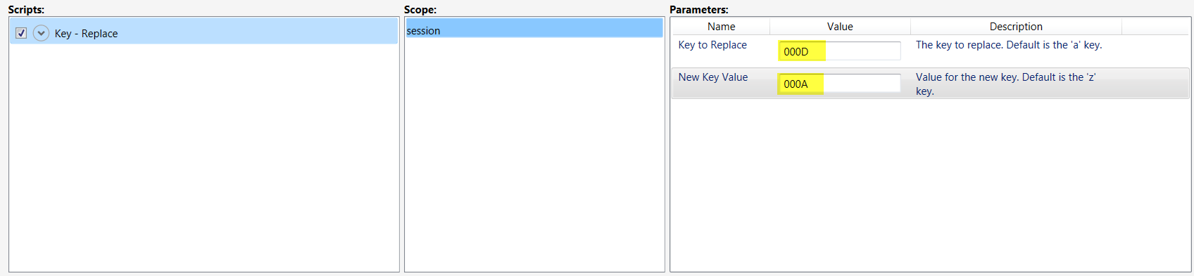 Performing an Enter Key Swap in Velocity Using the Key - Replace Script