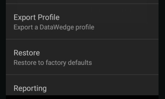 Reset DataWedge Configuration