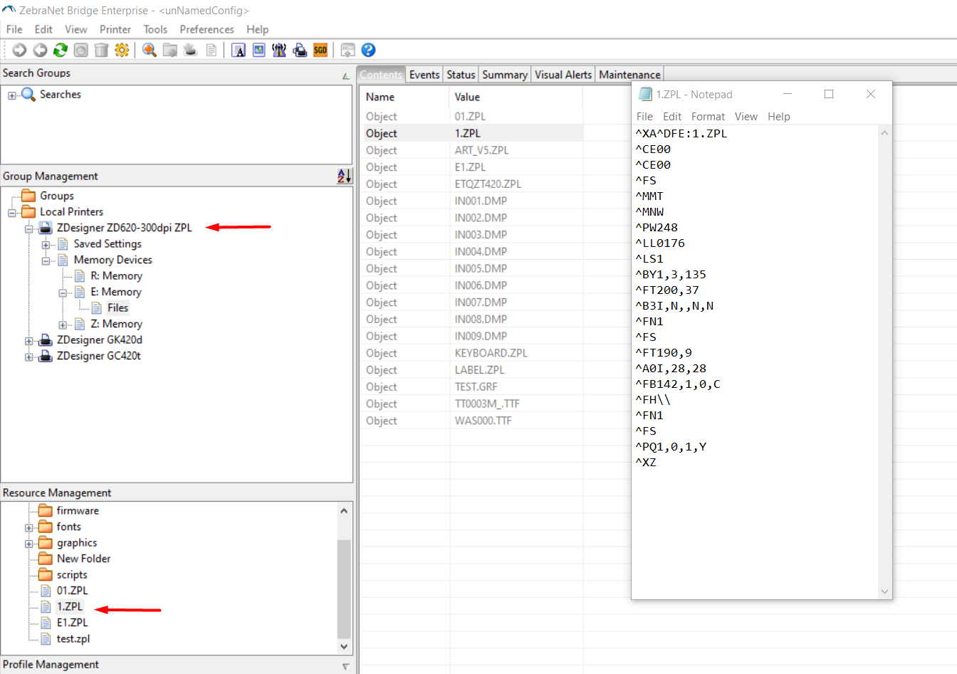 Opening and Editing Text Files Stored on the Printer Using ZebraNet Bridge