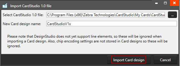 Import CardStudio Version 1 File (.car) to Version 2.0