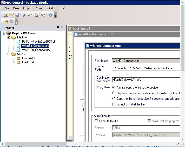Deploy WLANex Using SOTI MobiControl