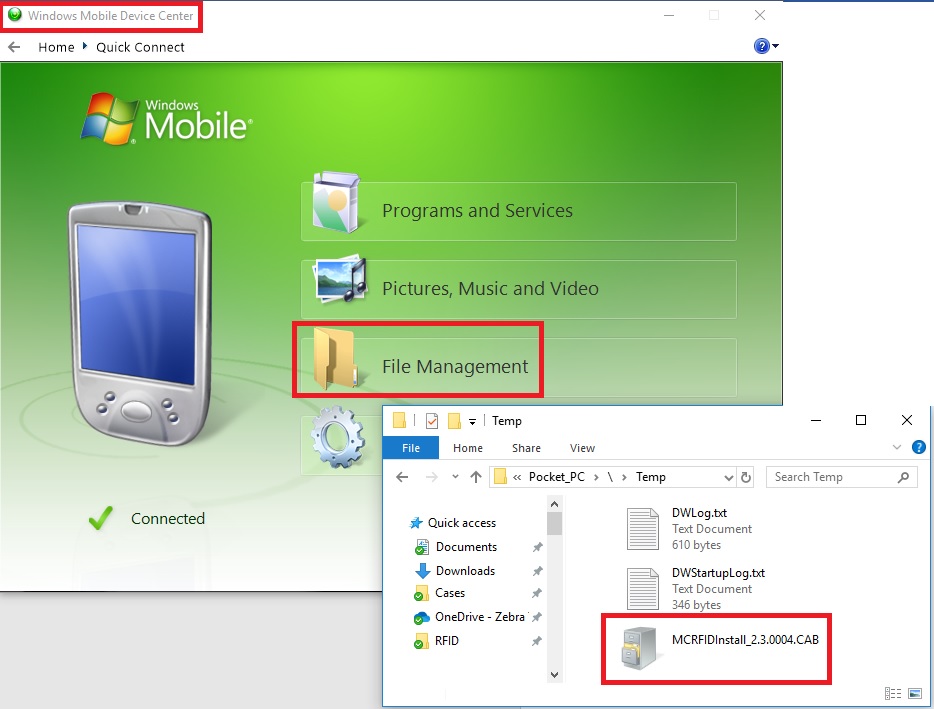 Install RFID Software for Windows Embedded Handheld 6.5
