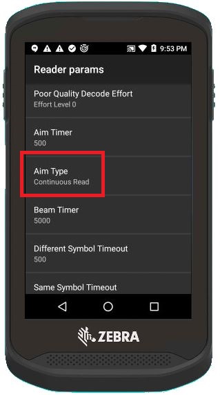 Enable Continuous Read in DataWedge for Android