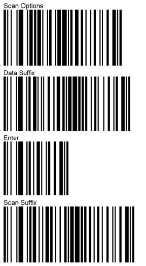 Wie programmiere ich den LS3578, um nach jedem Barcode-Scan ein Suffix ...