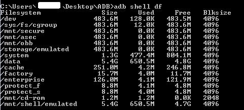 Verify Android Device Storage via ADB