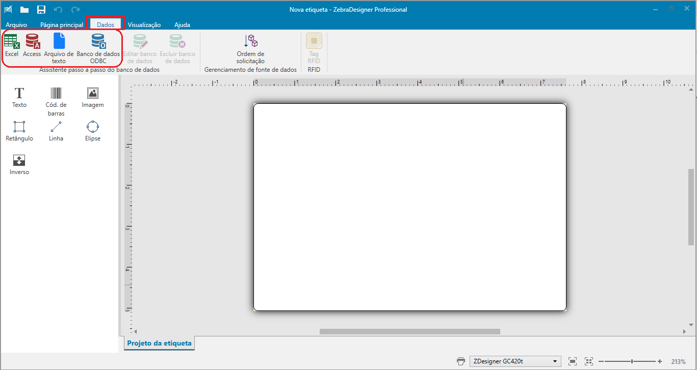 Conectando uma base de dados no ZebraDesigner v3