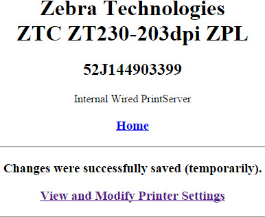 Verwenden der ZebraNet Print Server-Webseite zum Konfigurieren einer ...