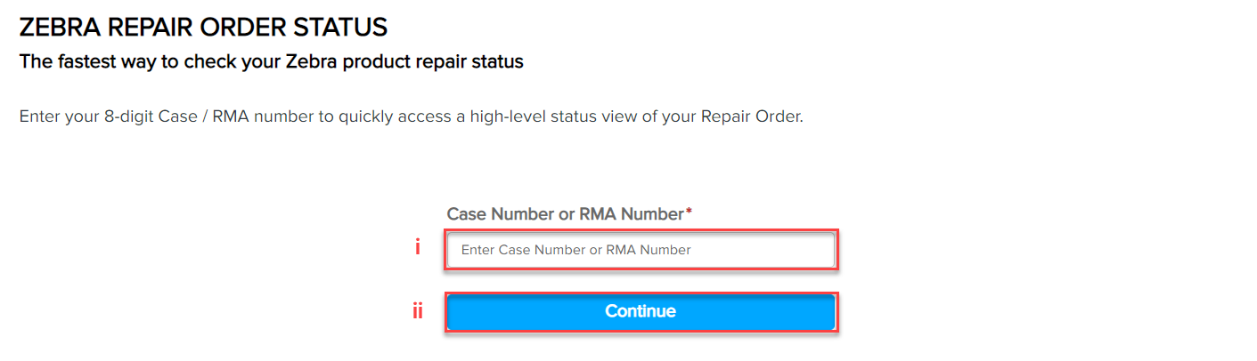 Site Guide: Repair Order Status Lookup