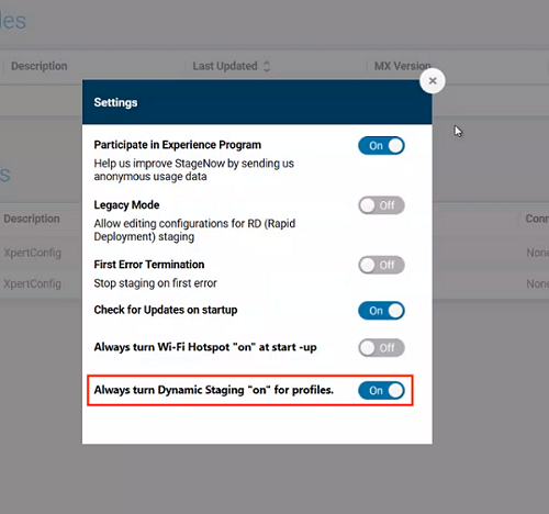 Sample StageNow Profile and CSV File for Dynamic Staging