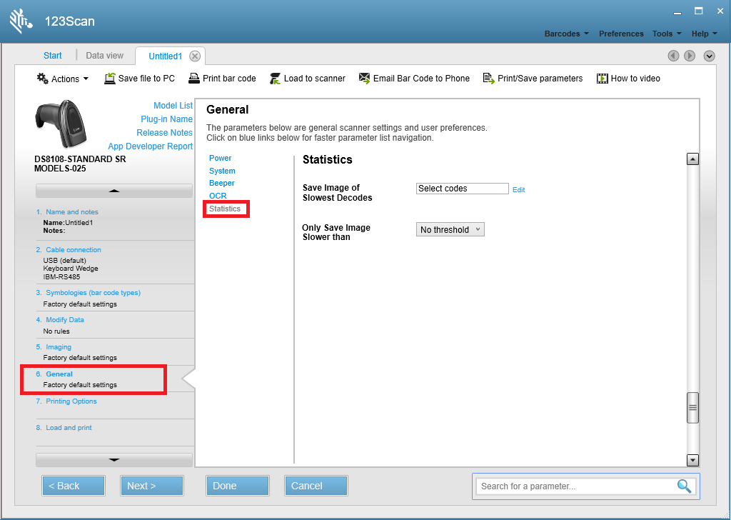 Retrieving the Slowest Decode Barcode Image using 123Scan Configuration Utility