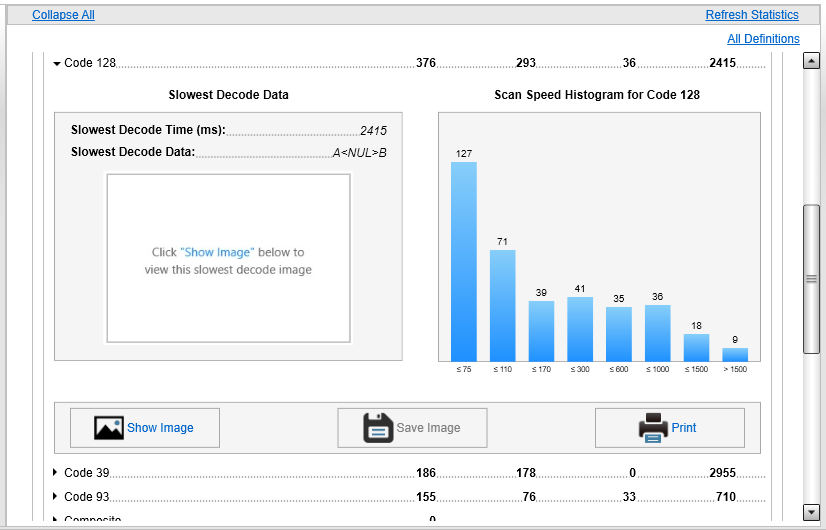 Retrieving the Slowest Decode Barcode Image using 123Scan Configuration Utility