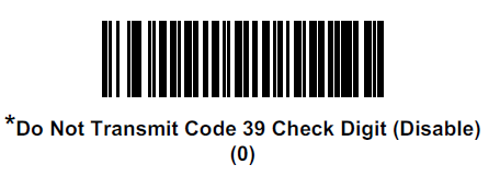Transmitting the Code 39 Check Digit
