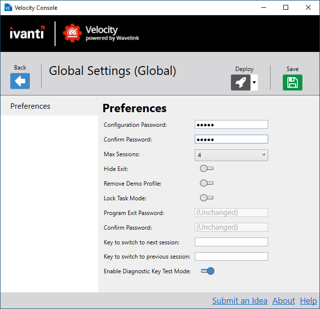 Ivanti Velocity: Changing Configuration Password