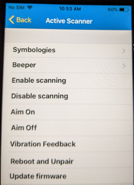 Aktivieren der Symbologie mit der Zebra Scanner Control-Anwendung
