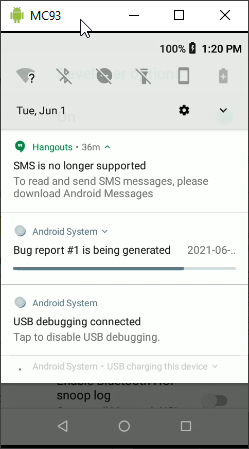 Enabling Android Bug Report Button from Power-Off Menu in Developer Options