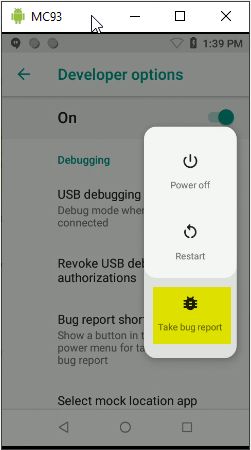 Enabling Android Bug Report Button from Power-Off Menu in Developer Options