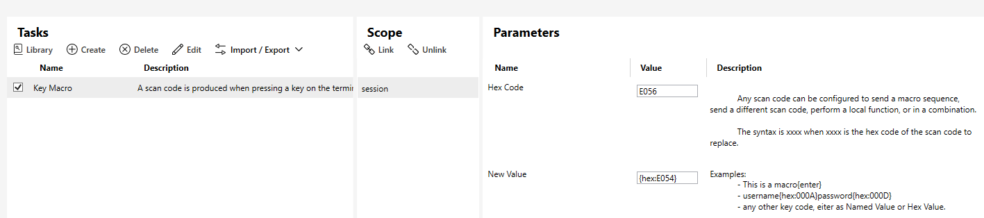 External Keyboard Mapping For WT6000 and WT6300 Using Velocity 2.1.17 and Lower