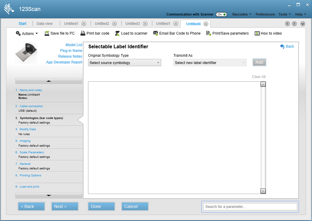 123Scan: Configuring Selectable Label Identifiers