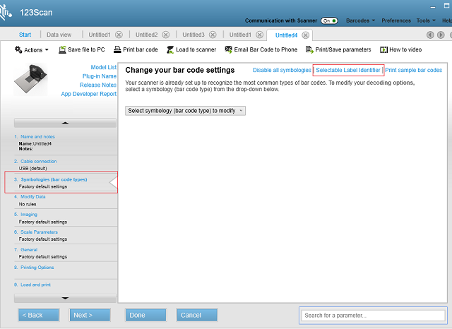 123Scan: Configuring Selectable Label Identifiers