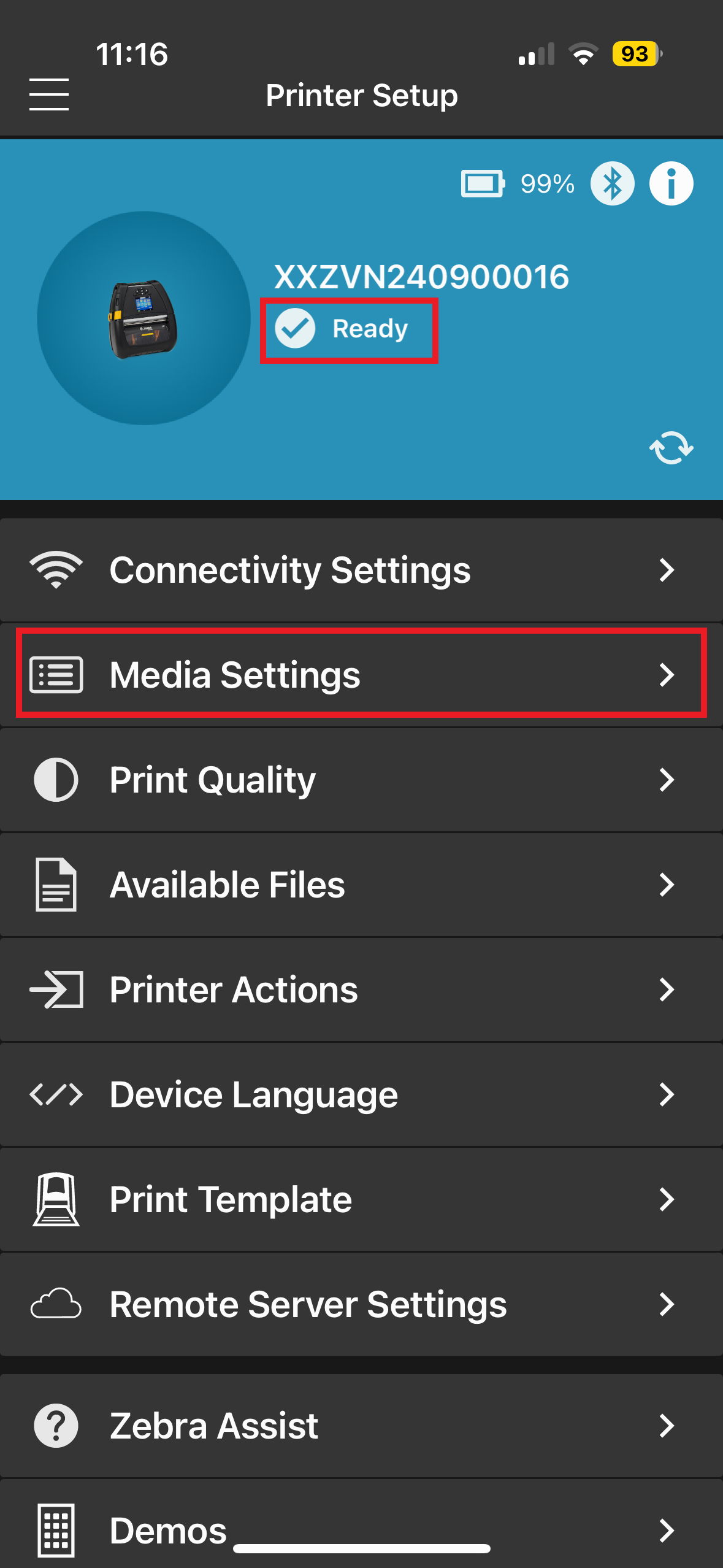 Configure Bluetooth y la impresión de etiquetas de prueba mediante la aplicación de utilidad de ...