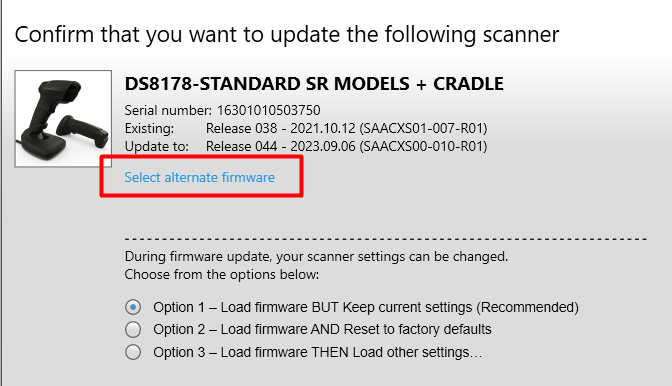 La actualización del firmware DS8178 falla