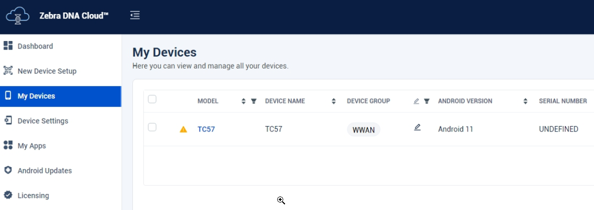 Zebra DNA Cloud: Serial Number Undefined