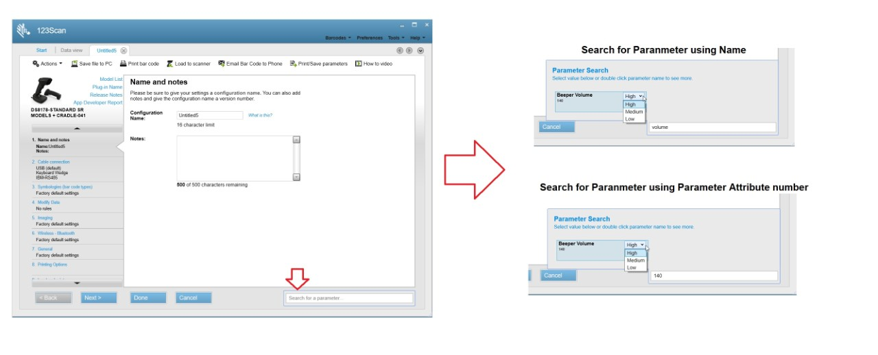 Find or Search for Scanner Parameters in 123Scan Config File