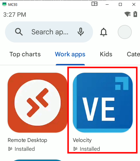 MS Intune: MC93 Velocity App Version Upgrade