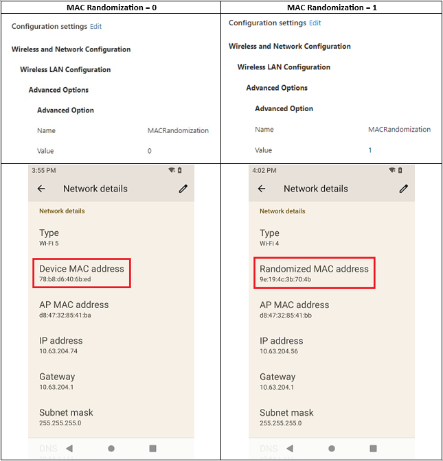 Disable MAC Randomization via MDM/EMM OEMConfig 13.1.0.1 and Up