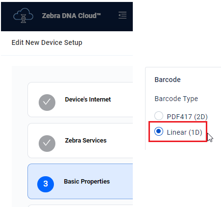 Zebra DNA Cloud: New Device Setup Using Linear ID Barcodes