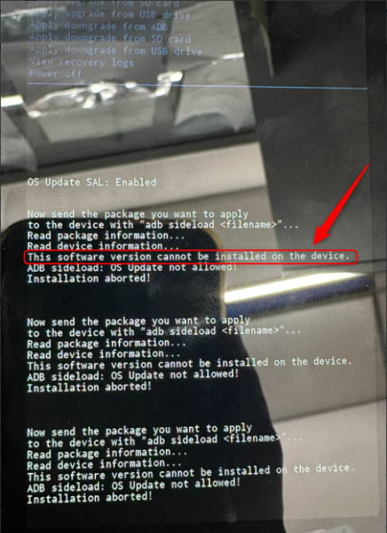 TC21 TC26 Fails Downgrade to Android 10