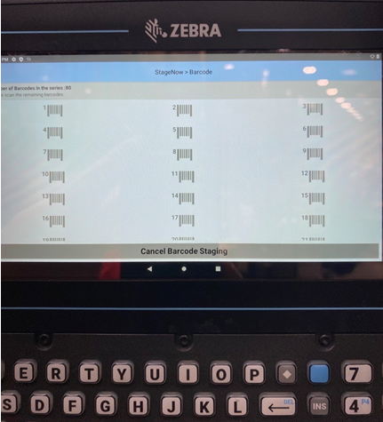 VC8300 StageNow Scanning Barcode With RS232 Serial Scanner Connected to ...