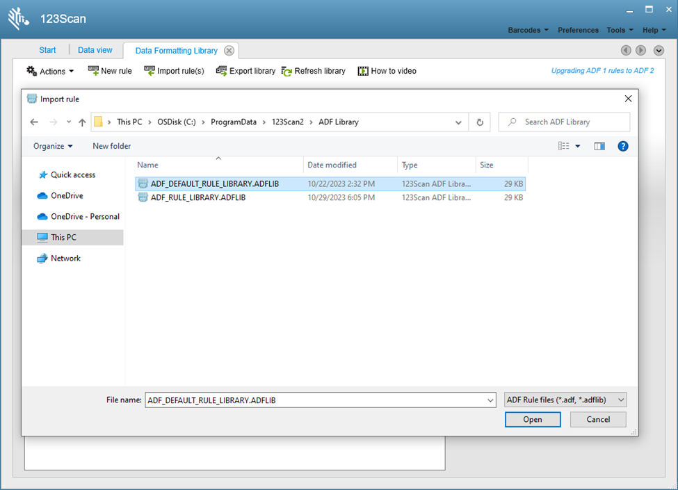 Training Advanced Data Formatting (ADF) rules in 123Scan