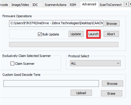 Zebra Scanner: How to Update Cradle with SDK