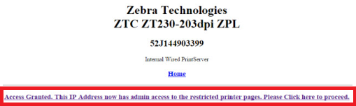 Using the ZebraNet Print Server Web Page to Configure a Permanent IP ...