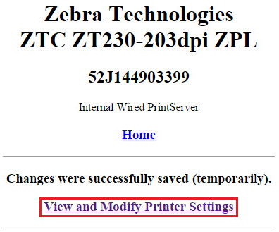 Click again to View and Modify Printer Settings
