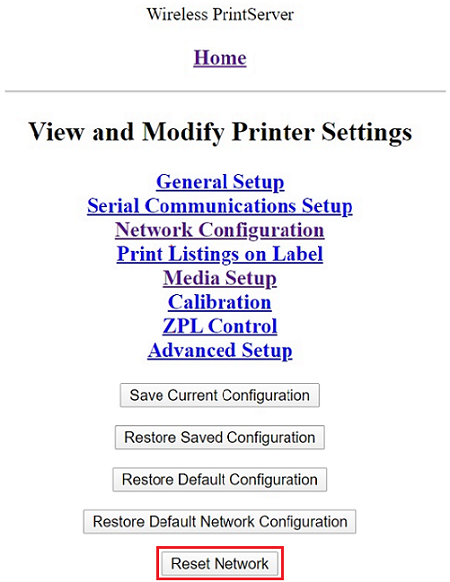 Using the ZebraNet Print Server Web Page to Configure a Permanent IP ...