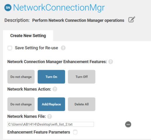 StageNow: Network Connection Manager Configuration