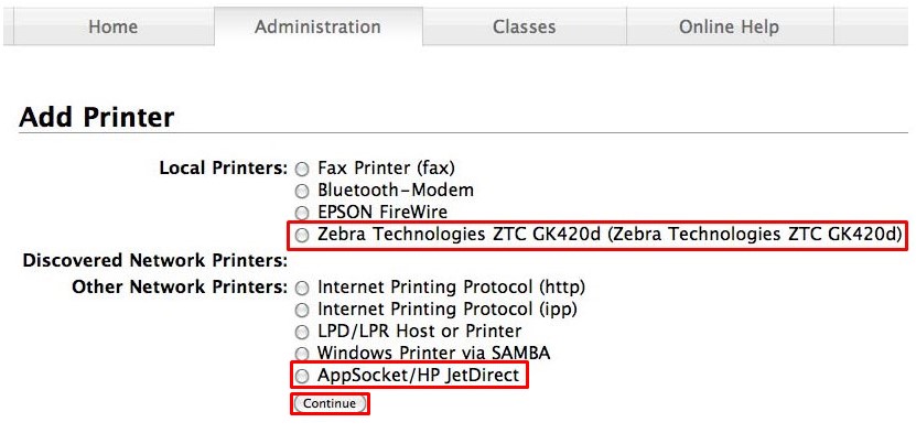 Adding a Zebra Printer in a CUPS Printing System