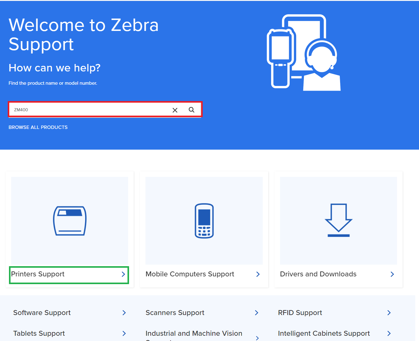 Searching for Zebra Products End of Service And Support Dates